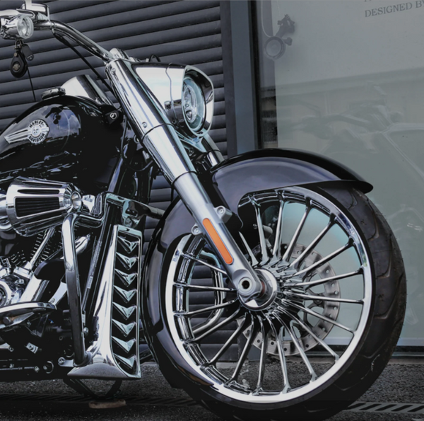 Hoprousa Motorcycle Fenders, Custom Long Wrapped Gloss Black Front Fen ...