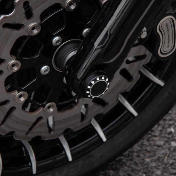 Hoprousa Chrome Black CNC Harley Axle Nut Covers for Harley Softail Fa ...